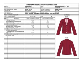 Single Breasted Blazer Tech Pack | PDF