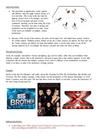 Single camera and multiple camera formats unit 22 | DOCX