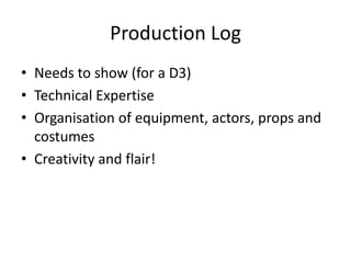 Single camera drama homework | PPTX