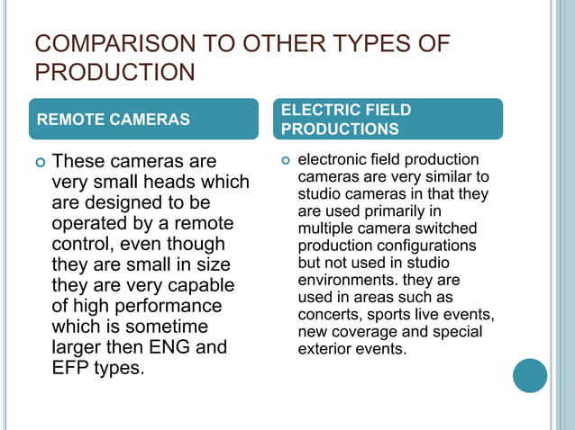 Single camera production | PPTX