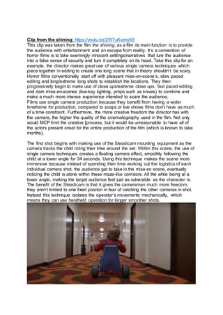 Single camera production learning aim a | DOCX