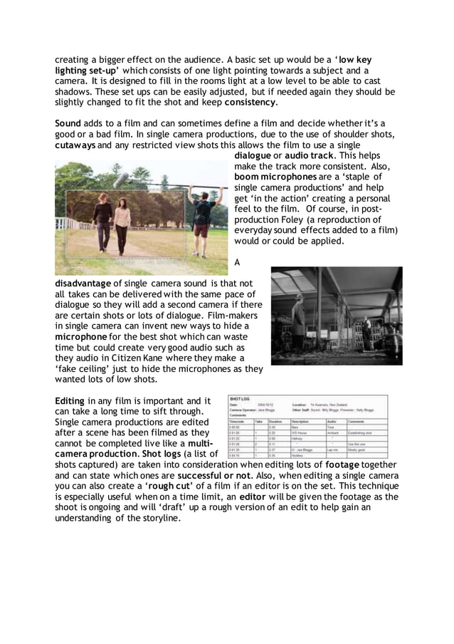 Single camera techniques | PDF