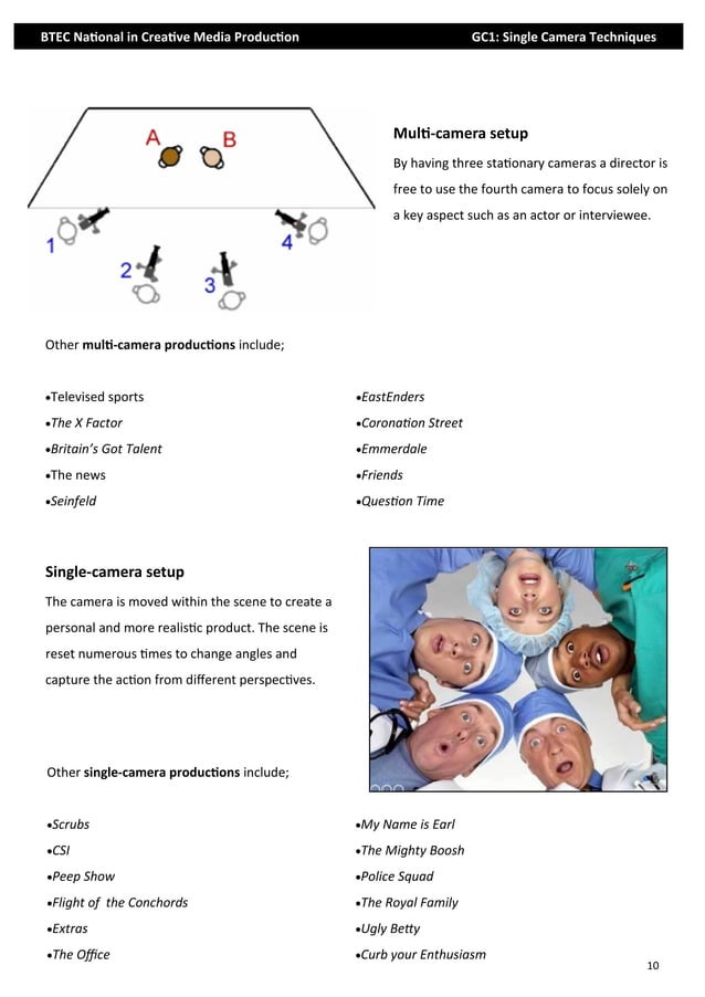 GC1 Single Camera Techniques | PDF