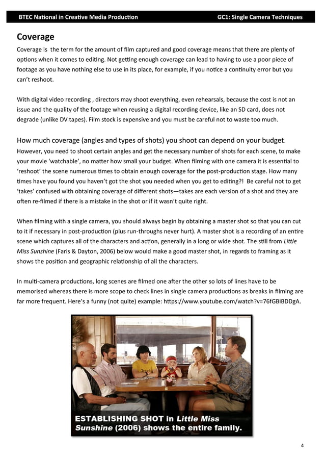 GC1 Single Camera Techniques | PDF