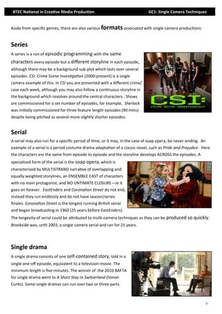 GC1 Single Camera Techniques | PDF