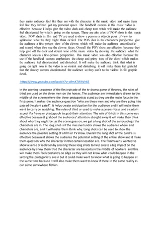 Single camera techniques learning aim a | DOCX