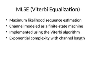 Channel equalization techniques for single carrier system | PPTX