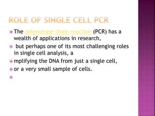 Single cell pcr | PPTX | Genetics | Science