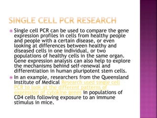 Single cell pcr | PPTX | Genetics | Science
