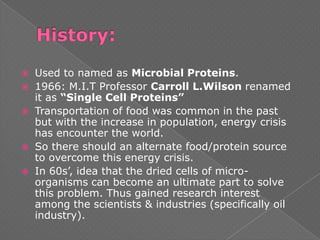 Single cell protein | PPTX