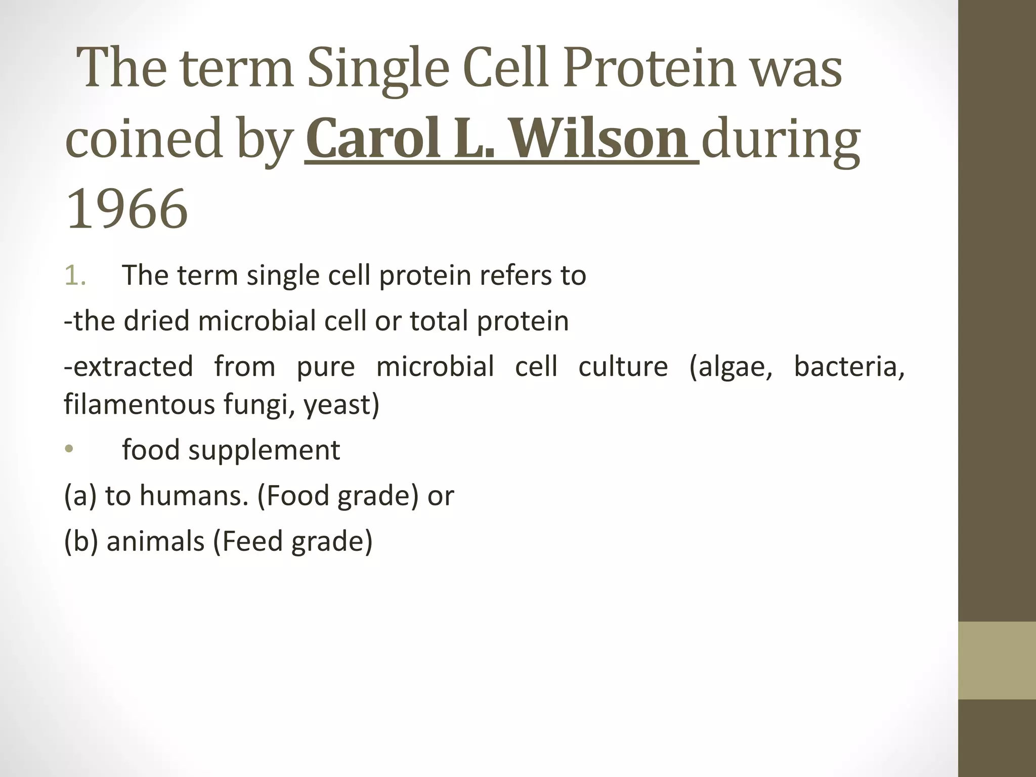 Single cell protein | PPTX