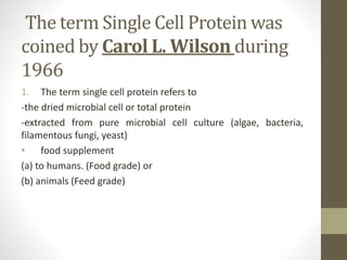 Single cell protein | PPTX