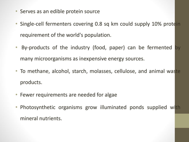 Single cell protein | PPTX | Chemistry | Science