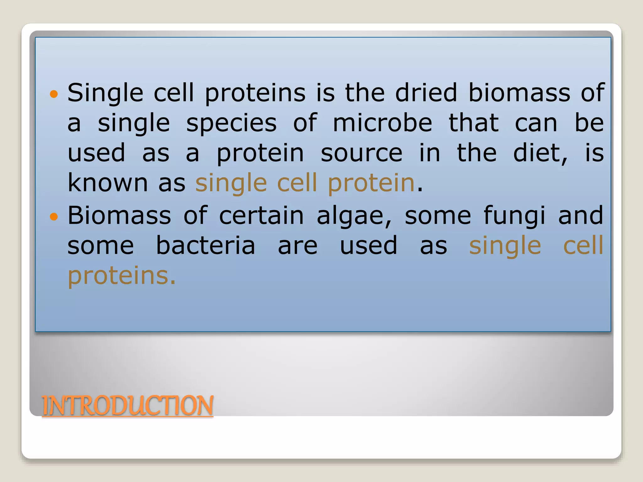 Single cell protein | PPTX