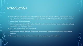 single cell proteins (SCP) ppt,slideshare. | PPTX