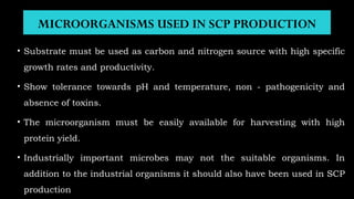 Single cell proteins and its production. | PPT