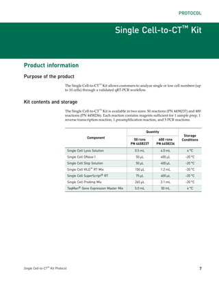 Single Cell Gene Expression Analysis Protocol | PDF | First Aid | Injuries