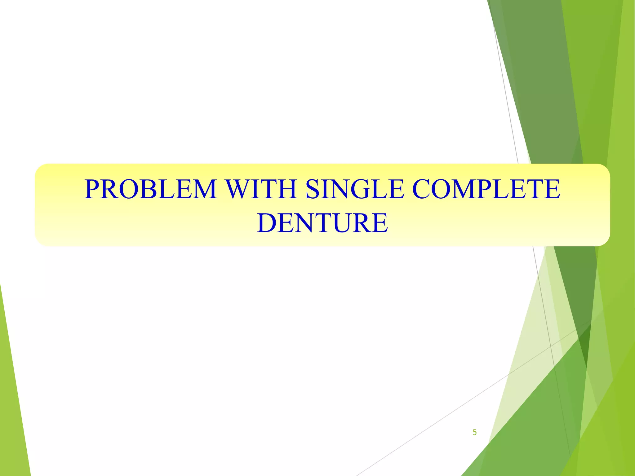 Single complete denture | PPTX