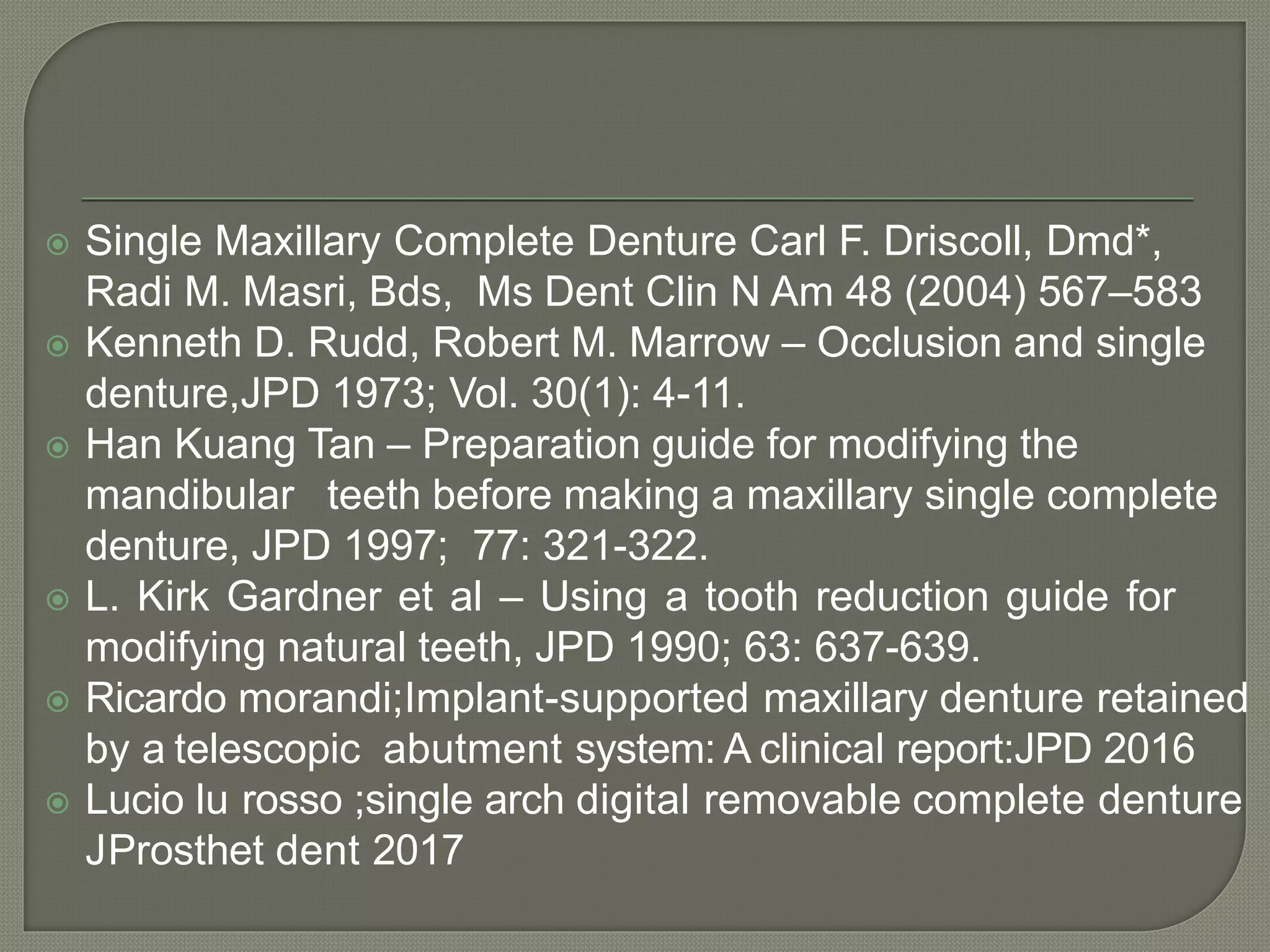 Single complete denture | PPT