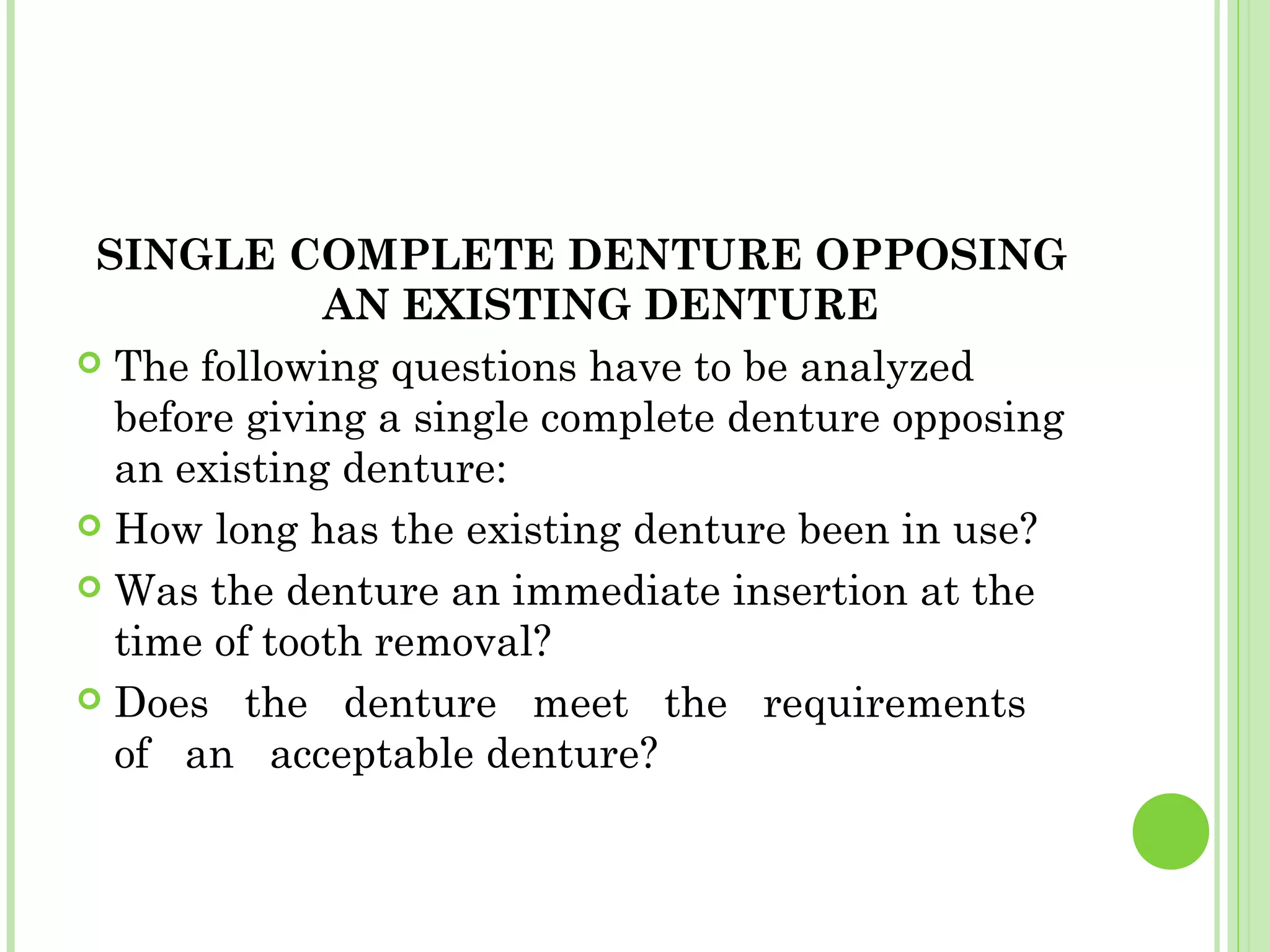 Single Complete Denture | PPT