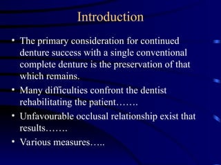 SINGLE COMPLETE DENTURES and combination syndrome | PPT