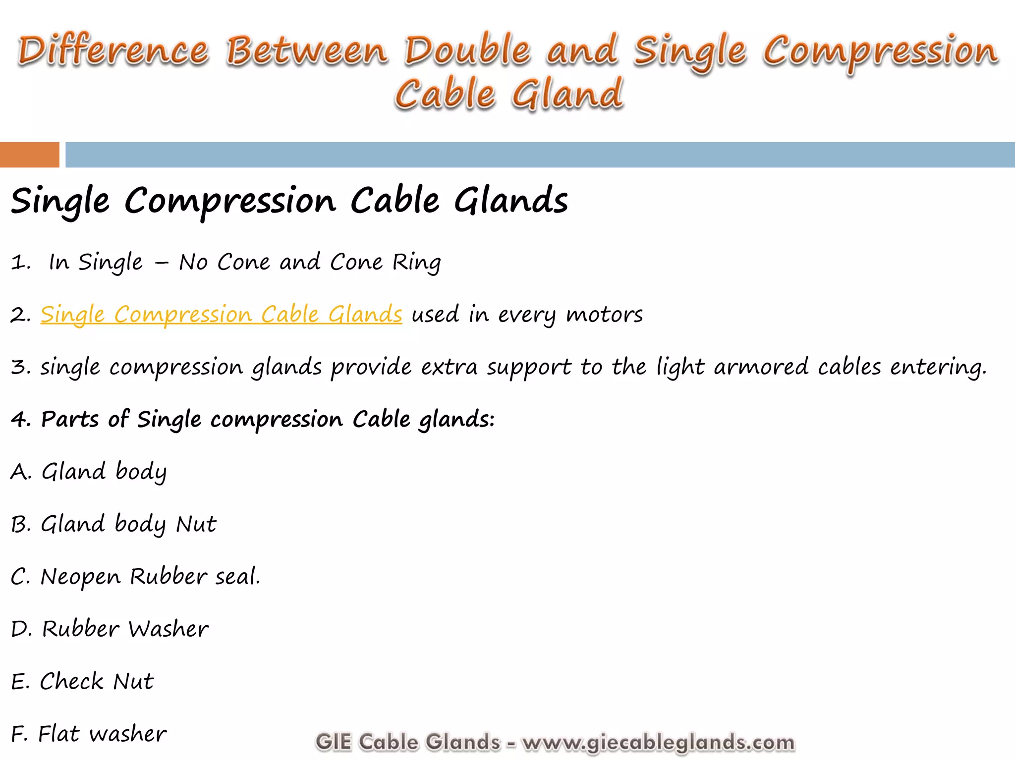Single Compression Cable Glands - GIE Cable Glands | PDF