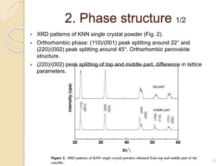 Characterization of Single crystal KNN Ceramics (K0.5Na0.5NbO3) | PPTX