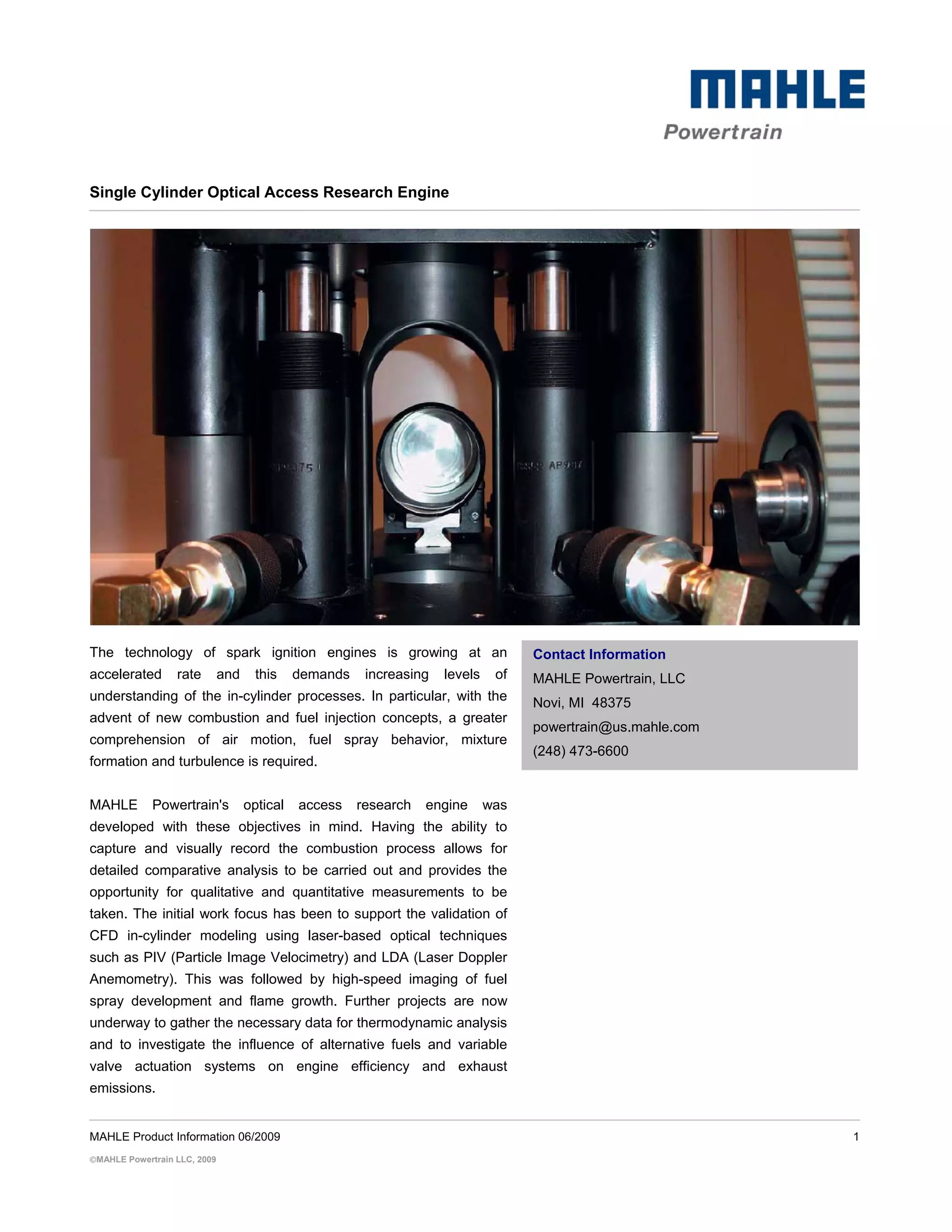 Single Cylinder Research Engine | PDF