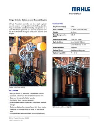 Single Cylinder Research Engine | PDF