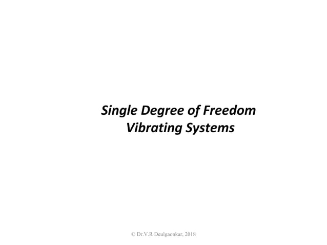 Single degree freedom free vibration | PPT