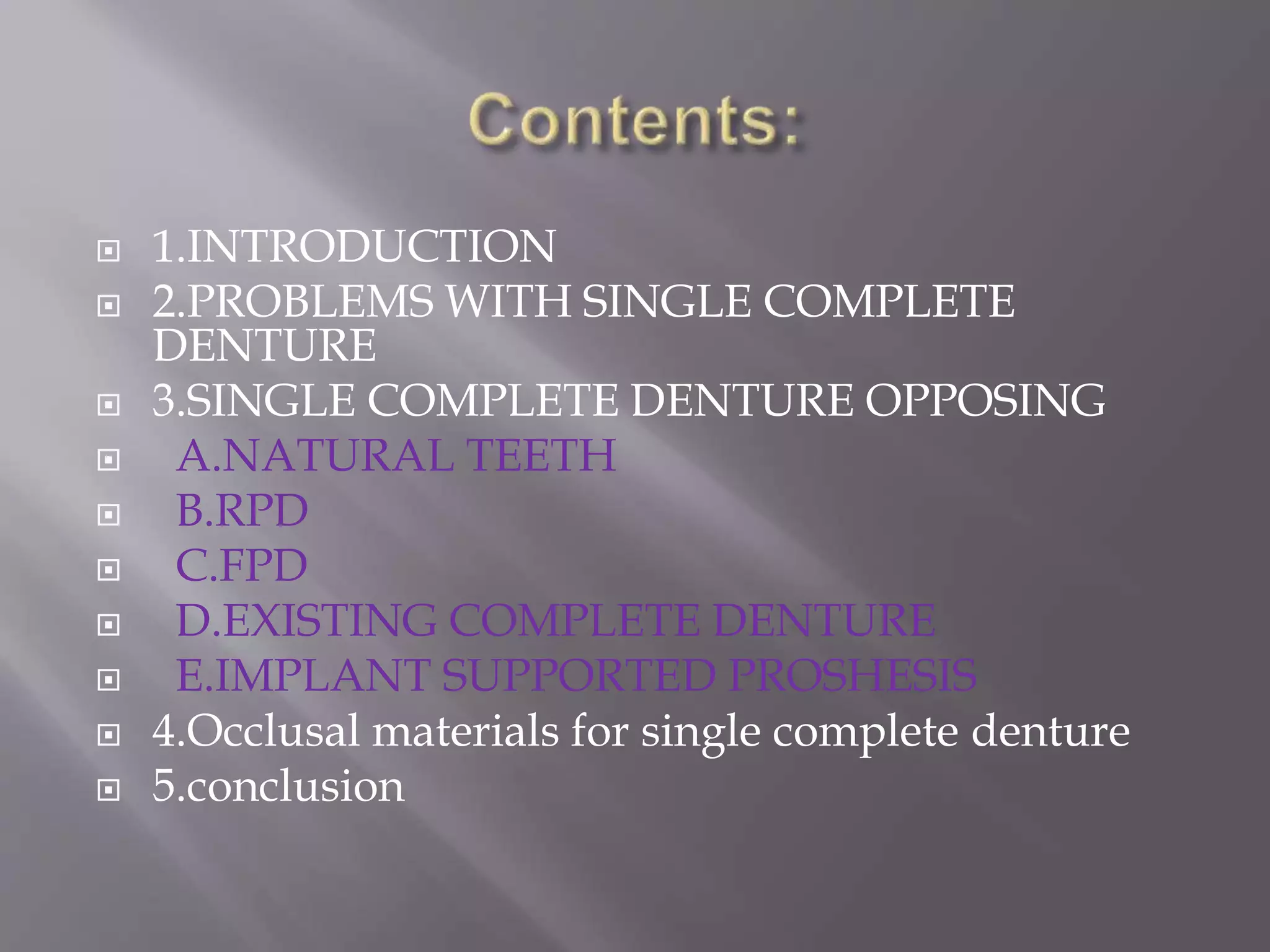 Single denture | PPTX