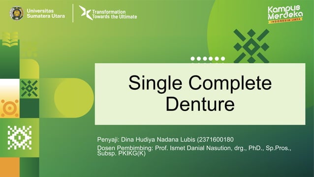 Key point of Single complete denture ppt | PPTX