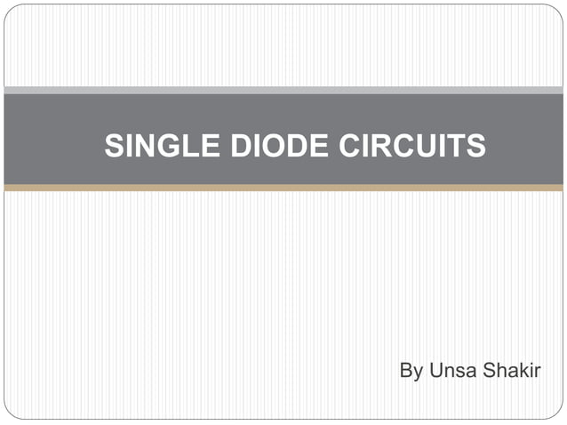 Single diode circuits | PPT