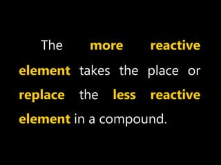 SINGLE DISPLACEMENT REACTION | PPTX