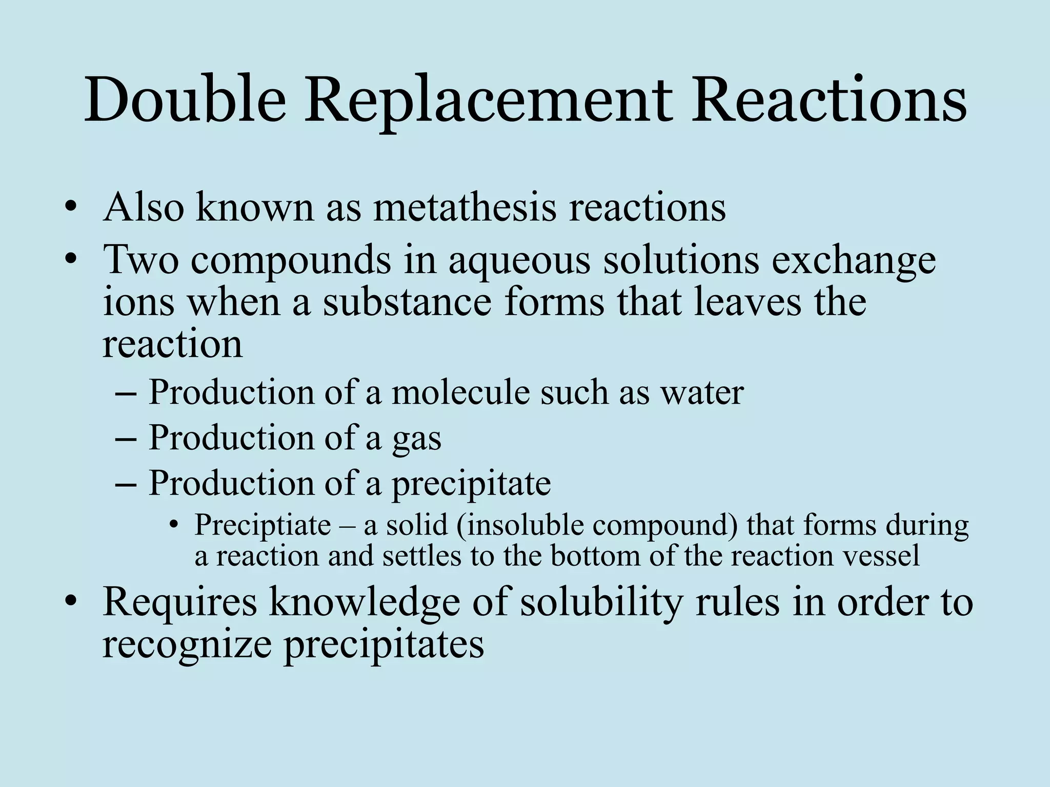 Single & double replacement reactions | PPTX
