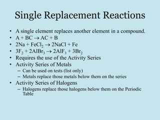 Single & double replacement reactions | PPTX