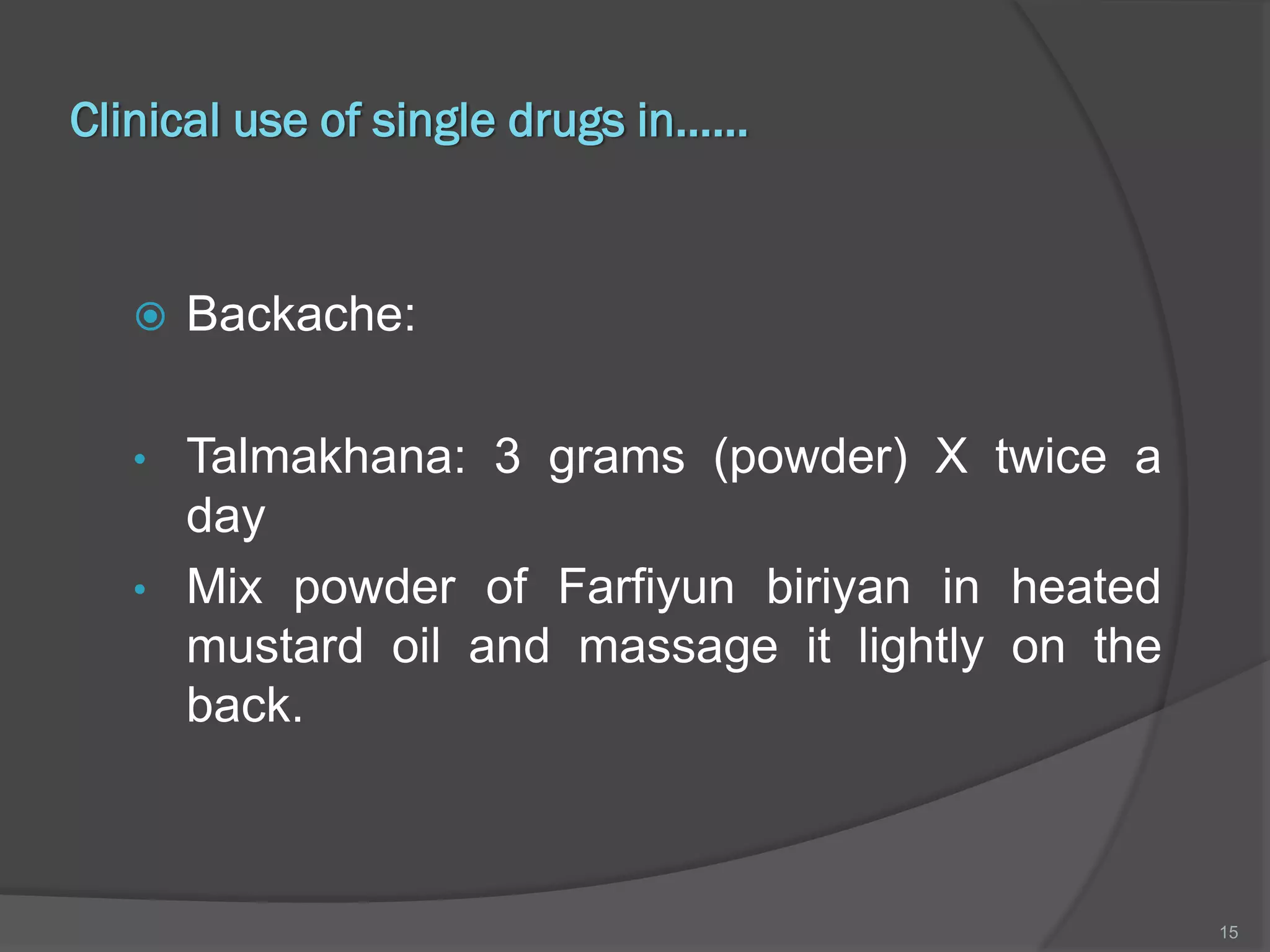 Single drug therapy in unani system of medicine converted | PDF