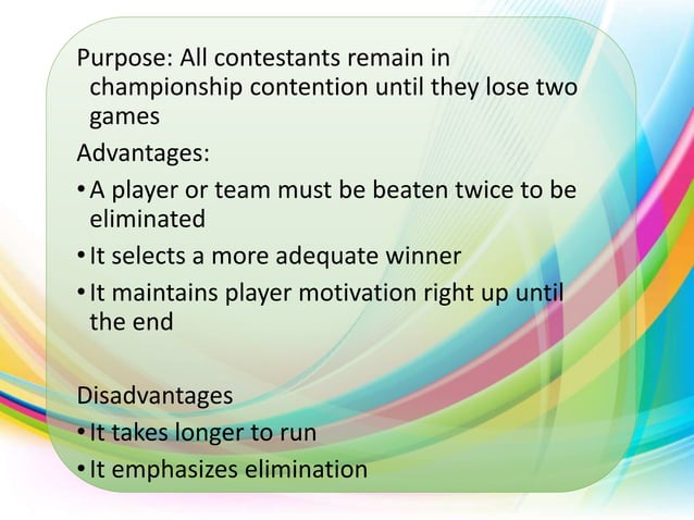 Single and Double Elimination TOURNAMENT | PPTX