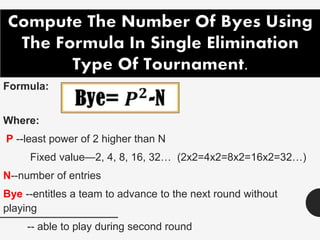 Single and Double Elimination TOURNAMENT | PPTX