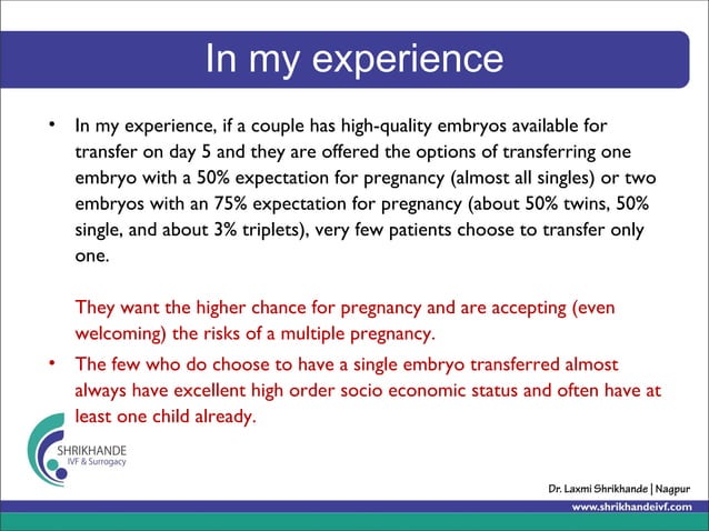 Single Embryo Transfer | PPT | Infertility | Reproductive Health