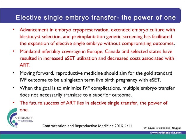 Single Embryo Transfer | PPT | Infertility | Reproductive Health