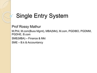 Single entry system | PPTX