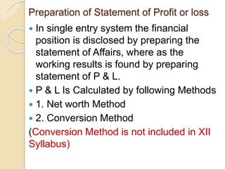 Single entry system | PPTX