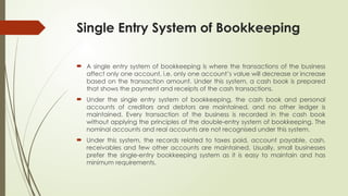 Single Entry System of Bookkeeping.pptx - Principles of Accountancy | PPTX