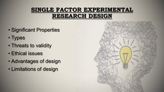 Single factor design | PPTX