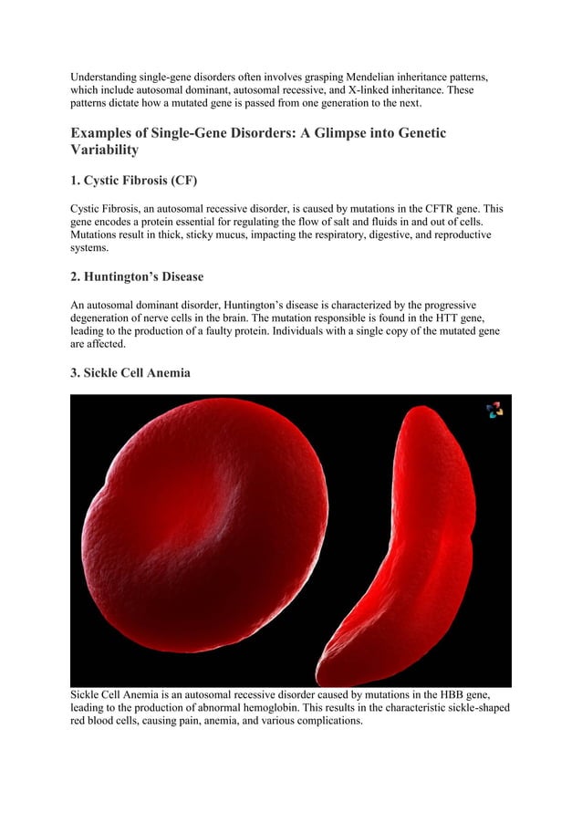 Single-Gene Disorders: Understanding Genetics With Examples | The ...