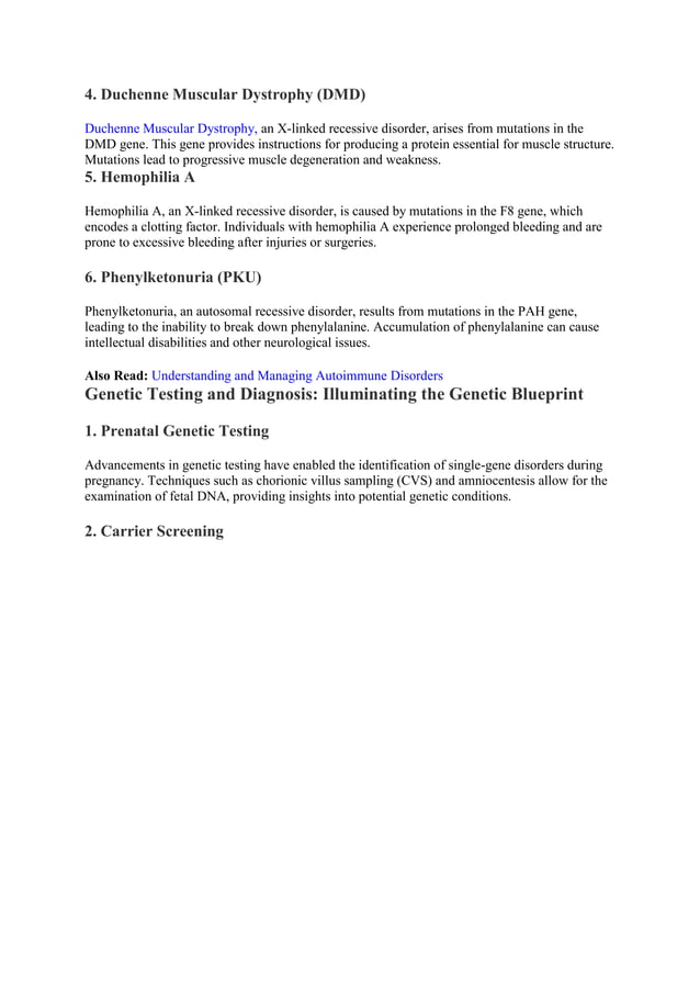 Single-Gene Disorders: Understanding Genetics With Examples | The ...