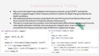 Single Image Depth Estimation using frequency domain analysis and Deep learning | PPT
