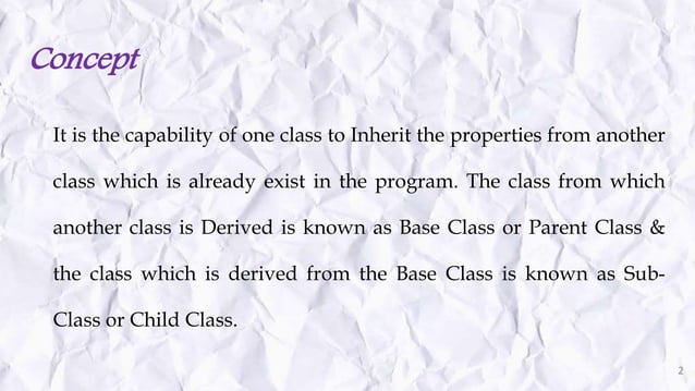 Single Inheritance Pptx Programming Languages Computing 0140