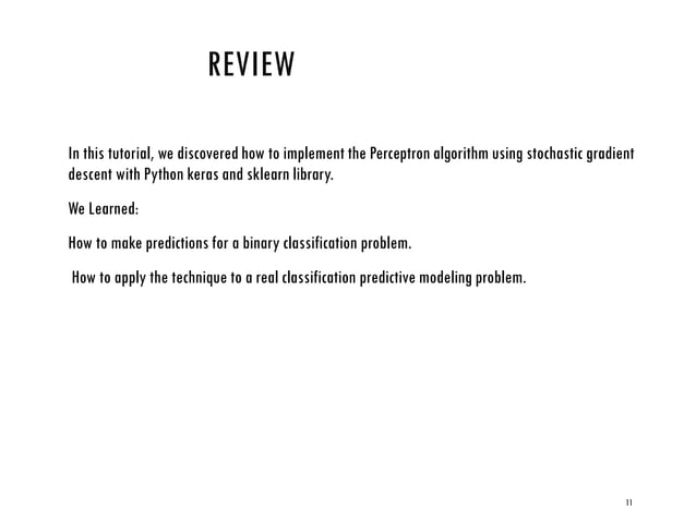 Single layer perceptron in python | PDF